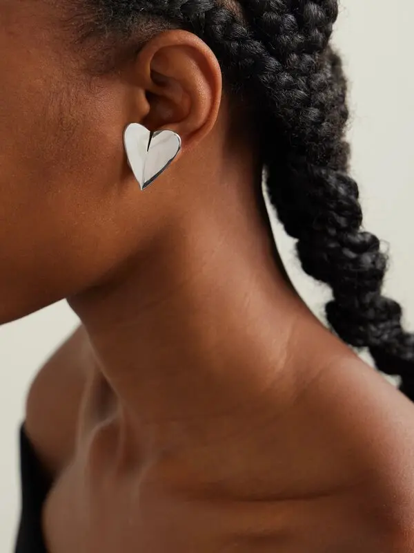 Alaïa Torn Heart Earrings - Silver