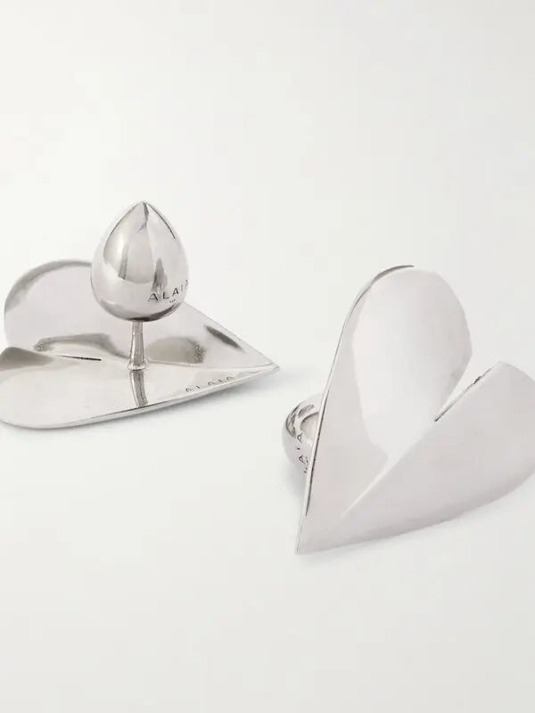Alaïa Torn Heart Earrings - Silver