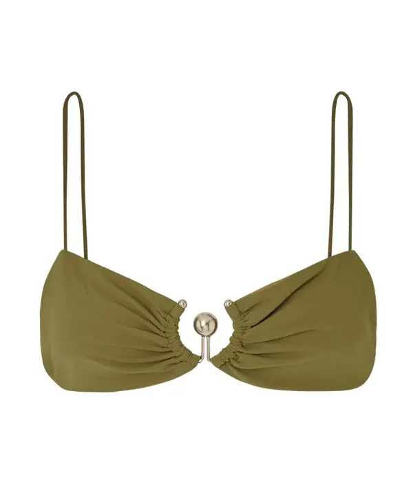 Christopher Esber Orbit Embellished Bikini Top - Green