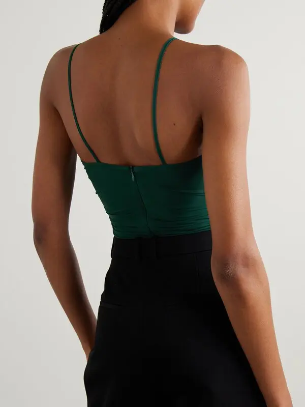 Christopher Esber Venus Faux Pearl-embellished Cutout Bodysuit - Green
