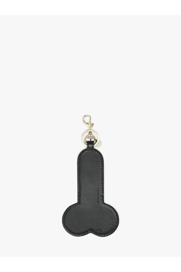 Jw Anderson Pleasing X Crystal Penis Keyring - Black | Editorialist