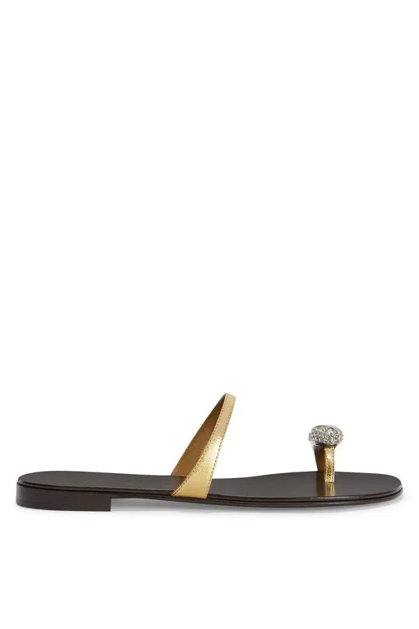 GIUSEPPE ZANOTTI Icon Ring Flat Sandals - Gold