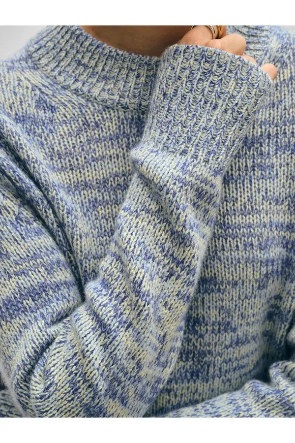 WHITE & WARREN White + Warren Cashmere Wide Rib Trim Crewneck