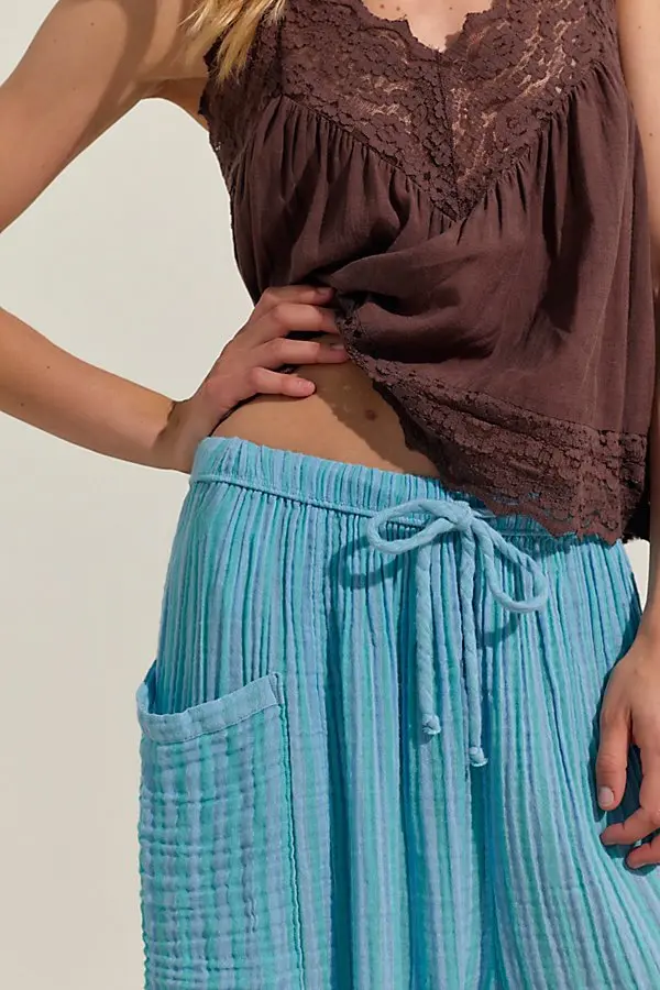 Free People Quinn Striped Pants - Fern Combo