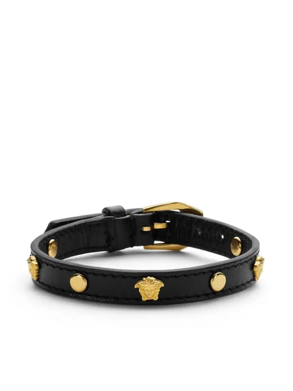 Versace Medusa Leather Bracelet - Black