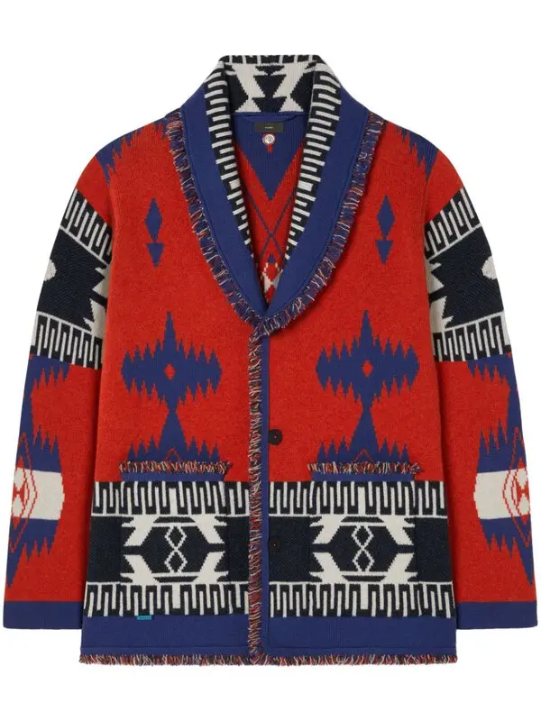Alanui Icon Jacquard Cardigan - Red