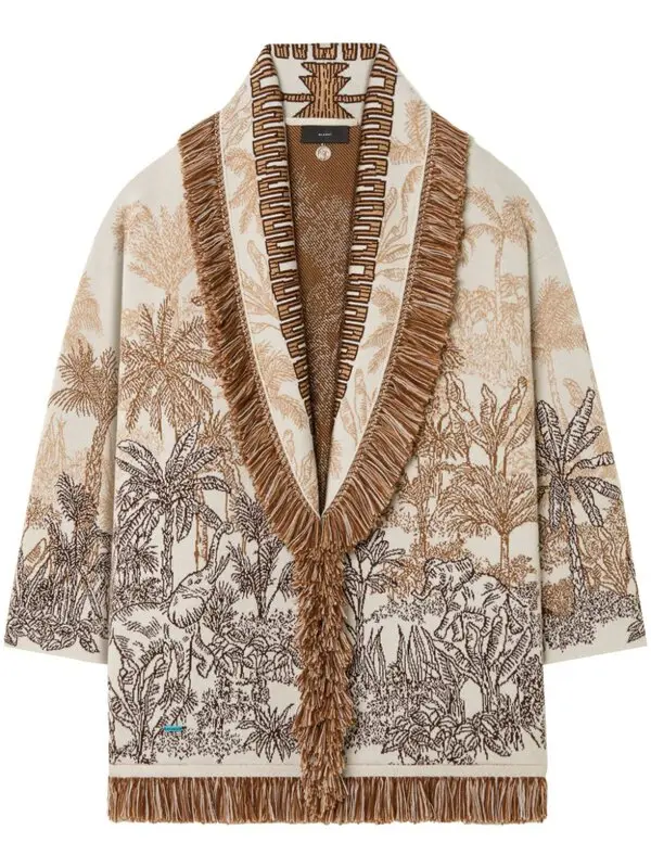 Alanui Jungle Toile De Jouy Cardigan - Neutrals