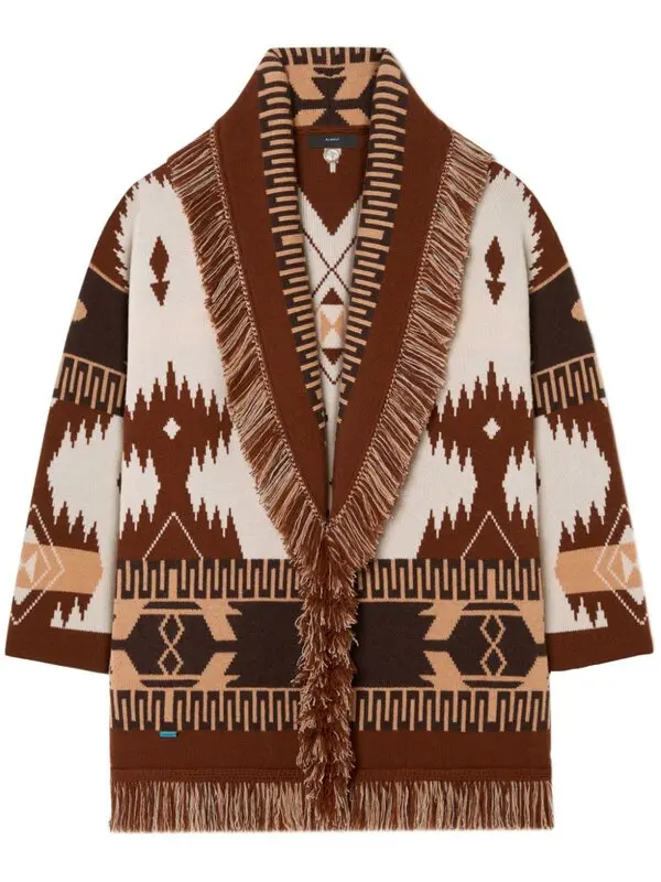 Alanui Icon Jacquard Cardigan - Brown