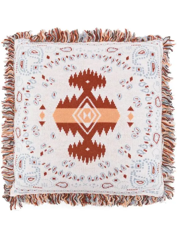 Alanui Bandana-jacquard Pillow - Neutrals