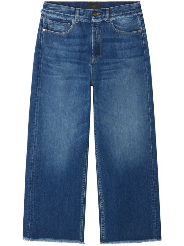 Alanui Fringed Wide Leg Jeans - Blue