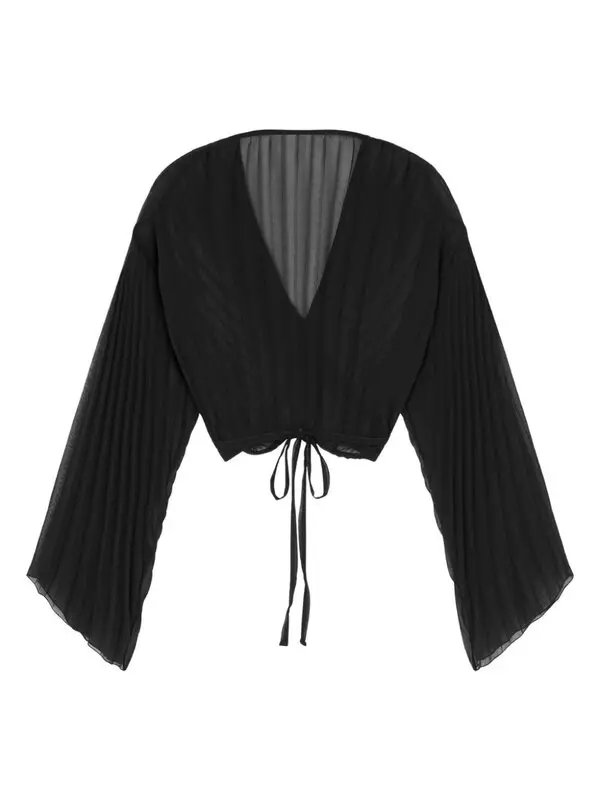 Versace Safety Pin Cover-up Pleated Top