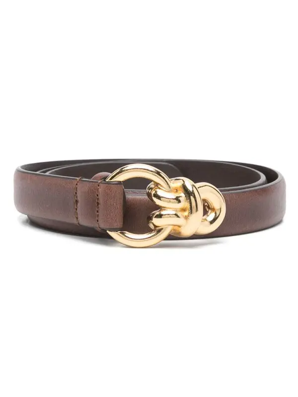 Sandro Triomphe Buckle Leather Belt - Brown