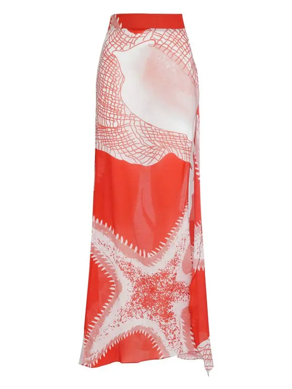 AMIR SLAMA Shell-print Maxi Skirt