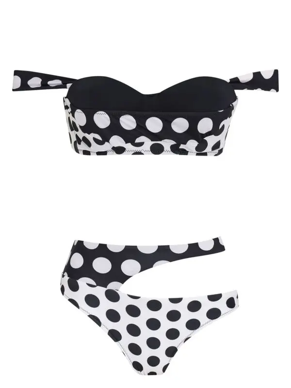 AMIR SLAMA X Jade Picon Polka-dot Bikini - Black
