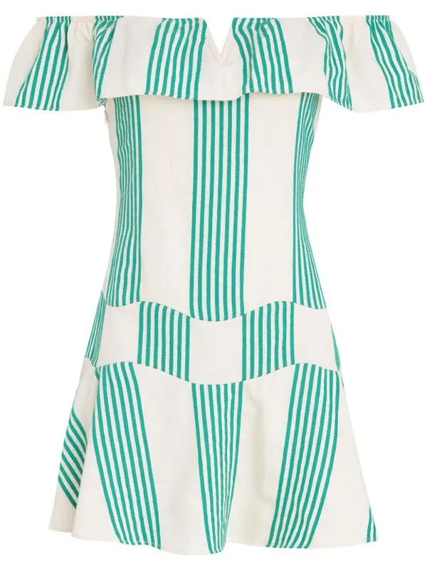 AMIR SLAMA Striped Mini Dress - White