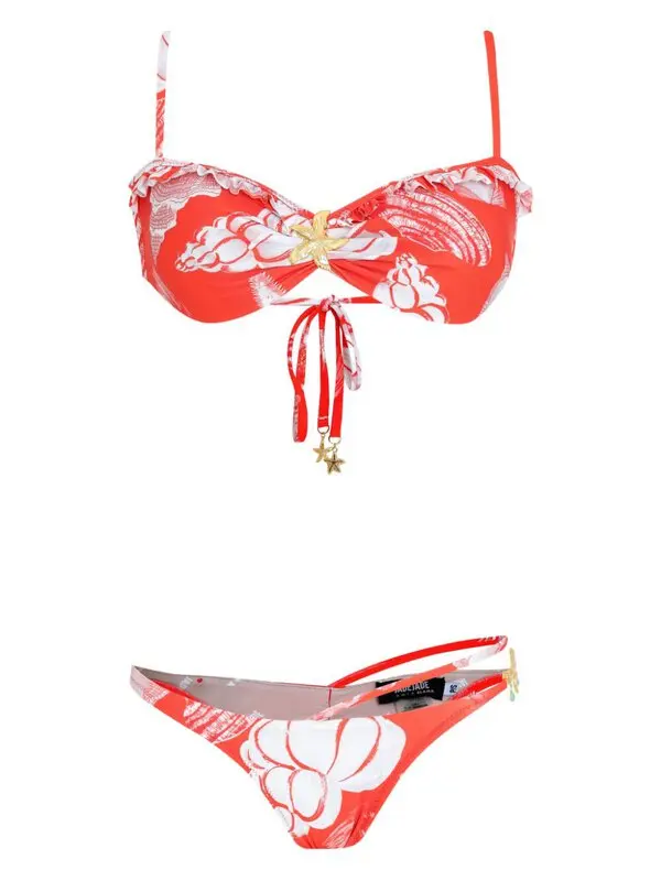 AMIR SLAMA Starfish-print Bikini - Red