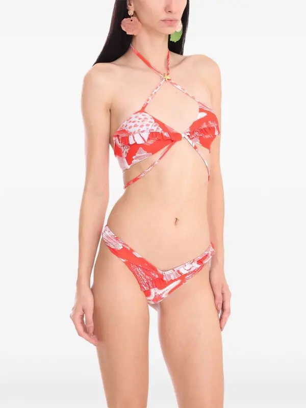 AMIR SLAMA Starfish-print Bikini - Red