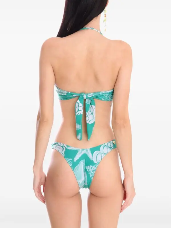 AMIR SLAMA Shell-print Bandeau Bikini