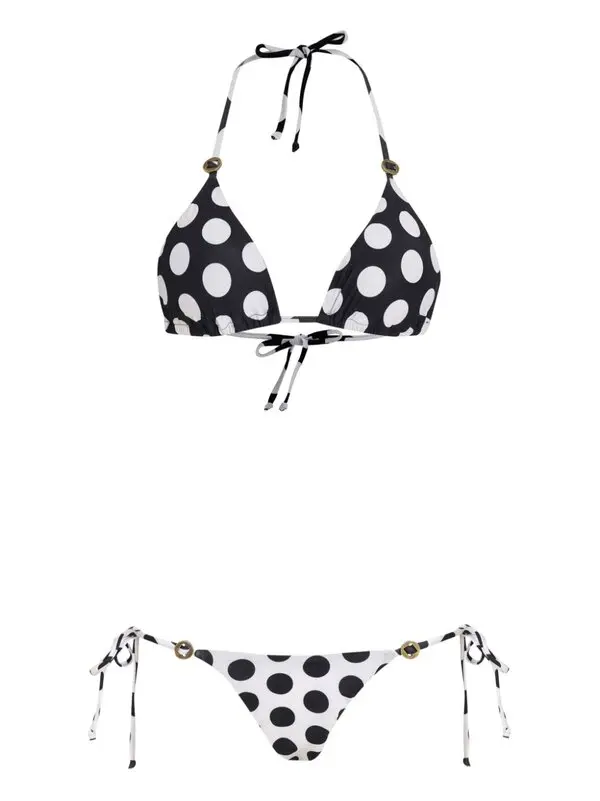 AMIR SLAMA Polka Dot-print Bikini - Black