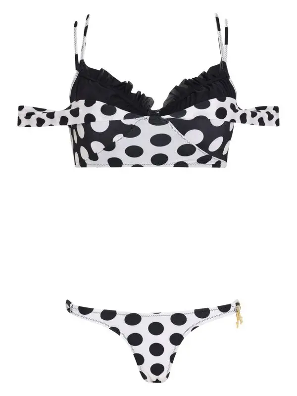 AMIR SLAMA Polka-dot Two-piece Bikini - Black