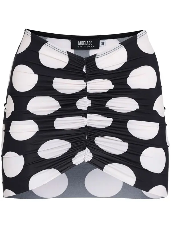 AMIR SLAMA X Jade Picon Polka-dot Mini Skirt - Black