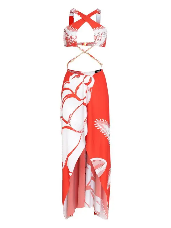 AMIR SLAMA X Jade Picon Cut-out Beach Dress - Red