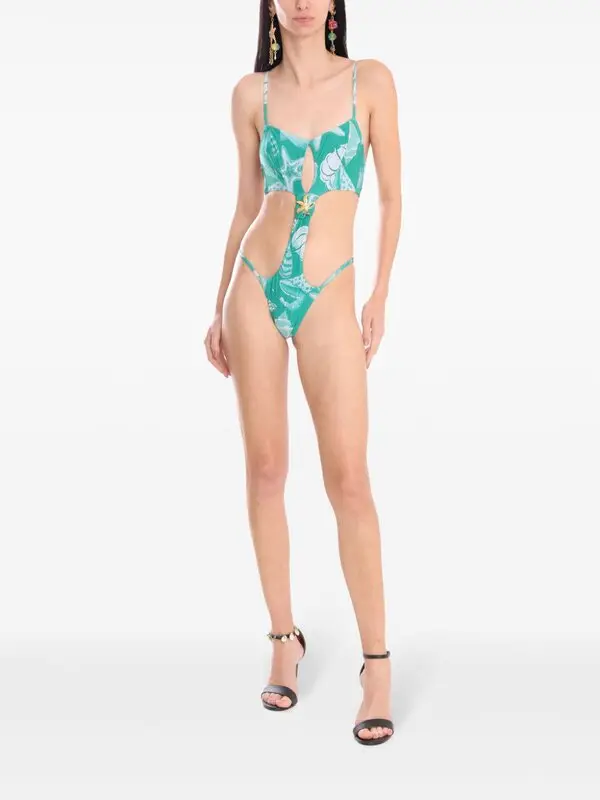 AMIR SLAMA Shell-print Swimsuit