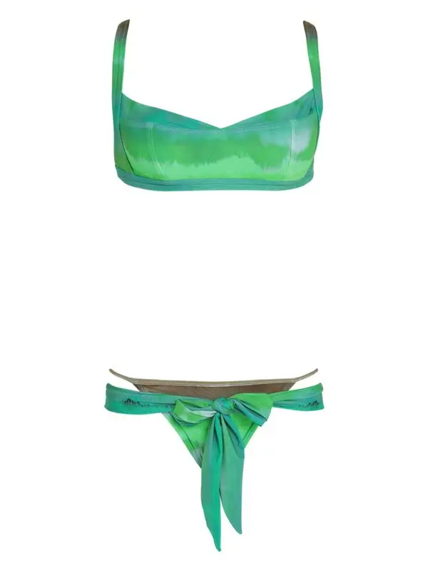 AMIR SLAMA Tie-dye Two-piece Bikini - Green