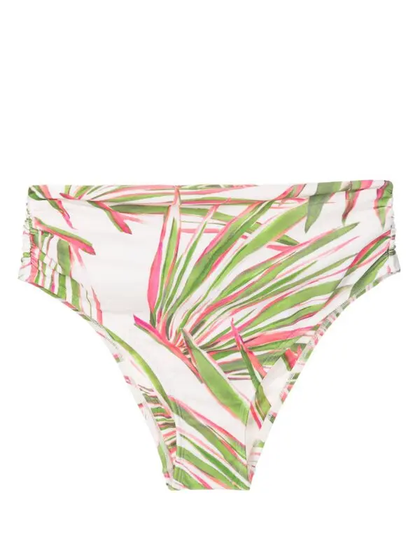 LENNY NIEMEYER Abstract-print High-waist Bikini Bottoms - Green