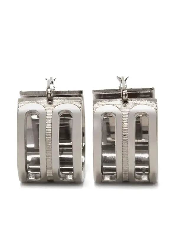Victoria Beckham B Frame Hoop Earrings - Silver