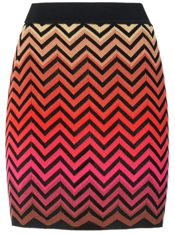 Missoni Zigzag-pattern Degradé Mini Skirt - Orange