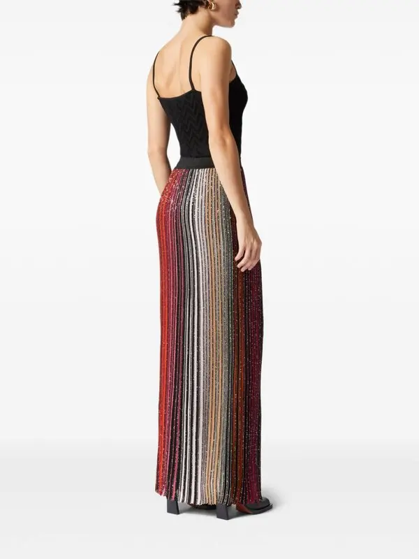 Missoni Sequin-embellished Striped Maxi Skirt - Black