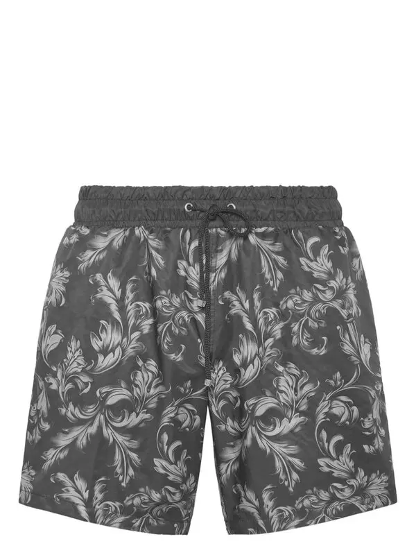 BILLIONAIRE Baroque-print Swim Shorts - Black