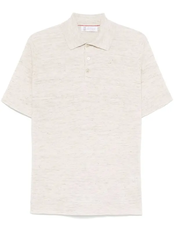Brunello Cucinelli Fine-knit Polo Shirt - Neutrals