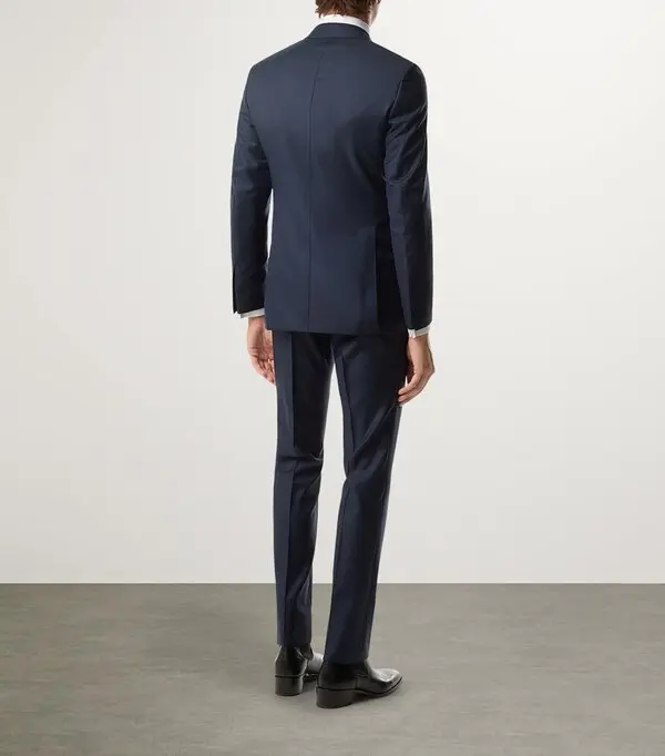 TOM FORD Wool Super 110s Sharkskin Shelton 2-piece Suit - Navy