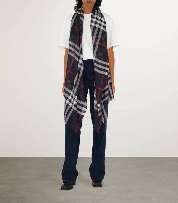 Burberry Wool-silk Check Scarf