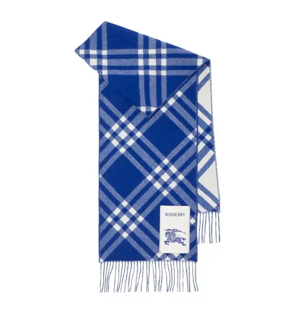 Burberry Cashmere Check Scarf - Blue