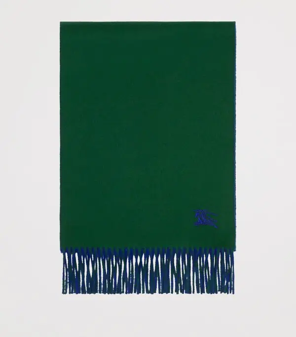 Burberry Cashmere Reversible Ekd Scarf - Green