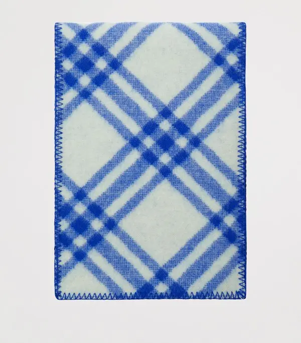 Burberry Wool Check Scarf - Blue