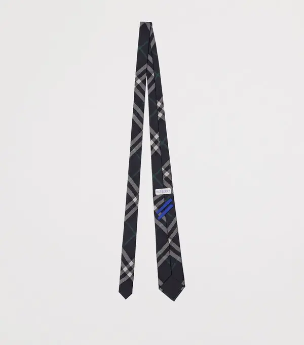 Burberry Silk Check Neck Tie - Grey