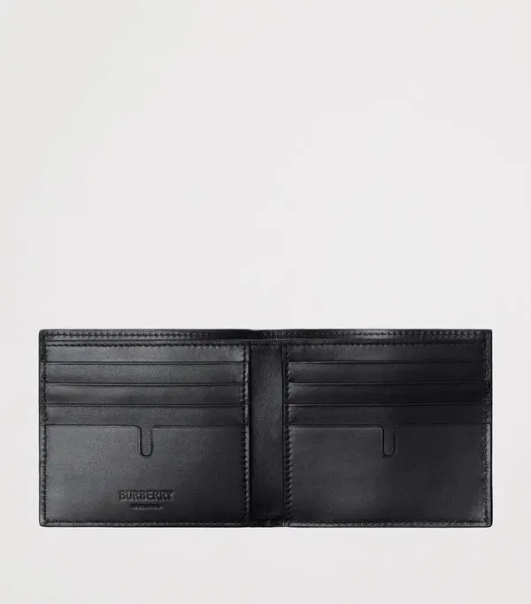 Burberry Leather Embossed Check Bifold Wallet