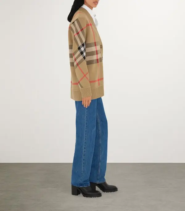 Burberry Wool-blend Check Cardigan