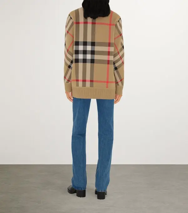 Burberry Wool-blend Check Cardigan