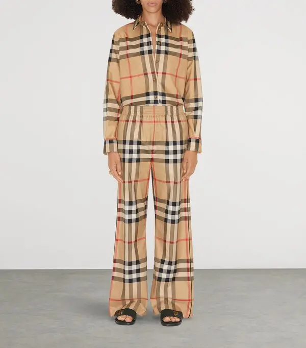 Burberry Cotton Check Trousers