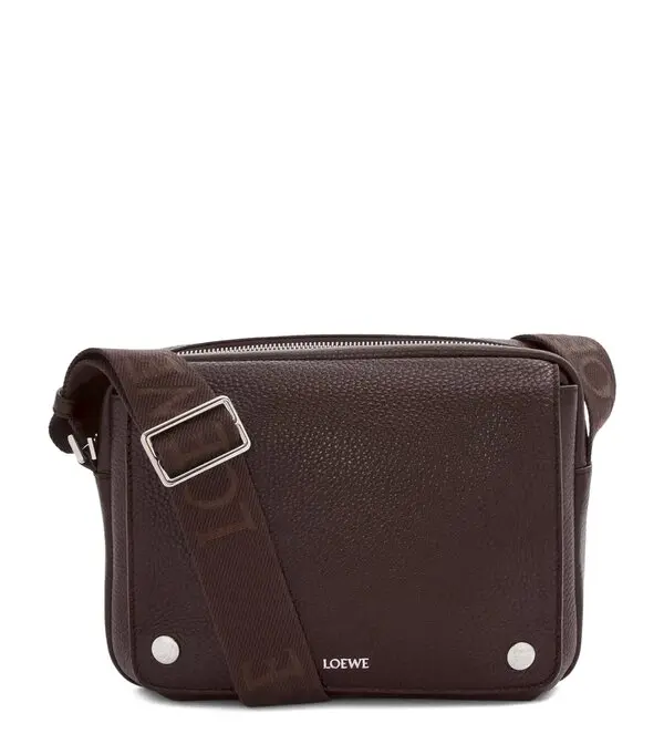 Loewe Xs Leather Pebble Messenger Bag - Burgundy
