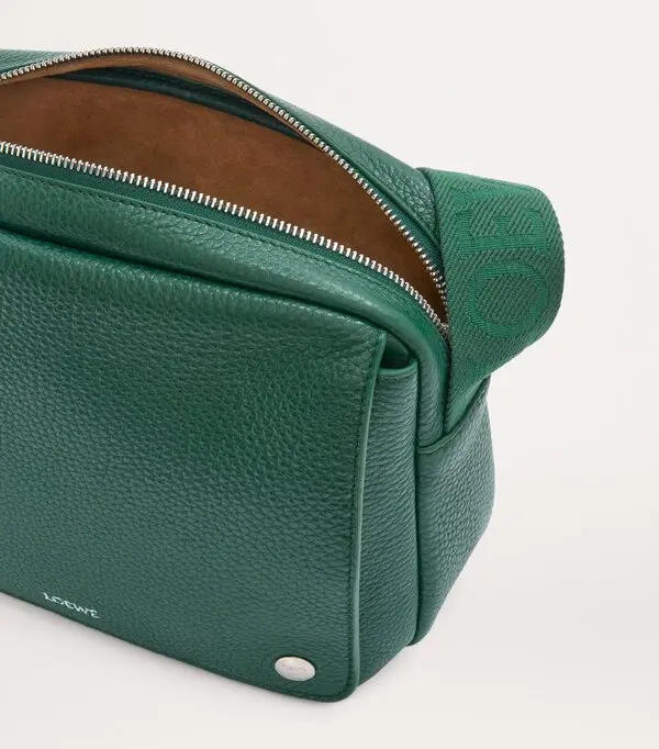 Loewe Leather Pebble Messenger Bag - Green