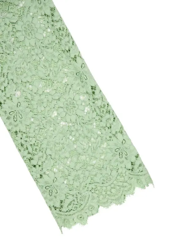 Gucci Guipure Lace Long Dress - Green | Editorialist