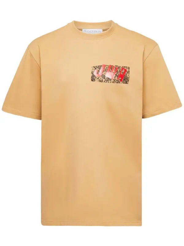 JW Anderson Jwa Lace-print T-shirt - Neutrals