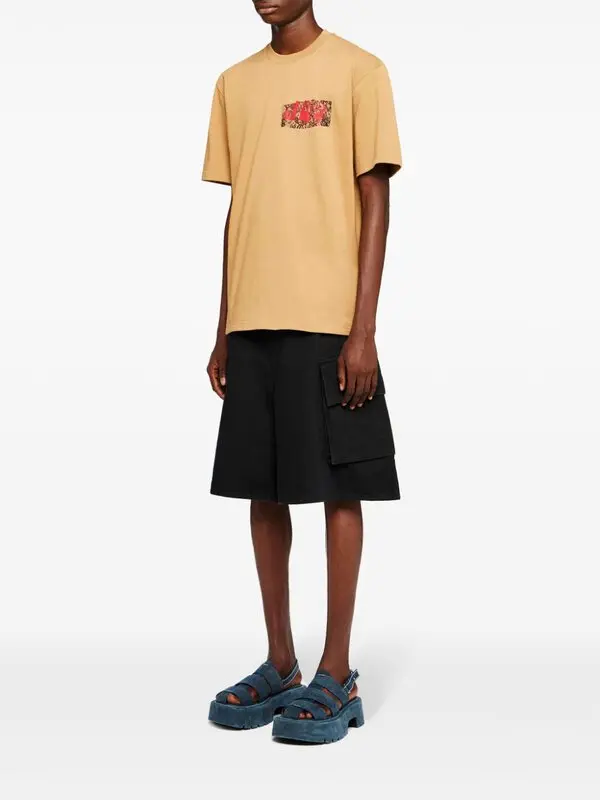 JW Anderson Jwa Lace-print T-shirt - Neutrals