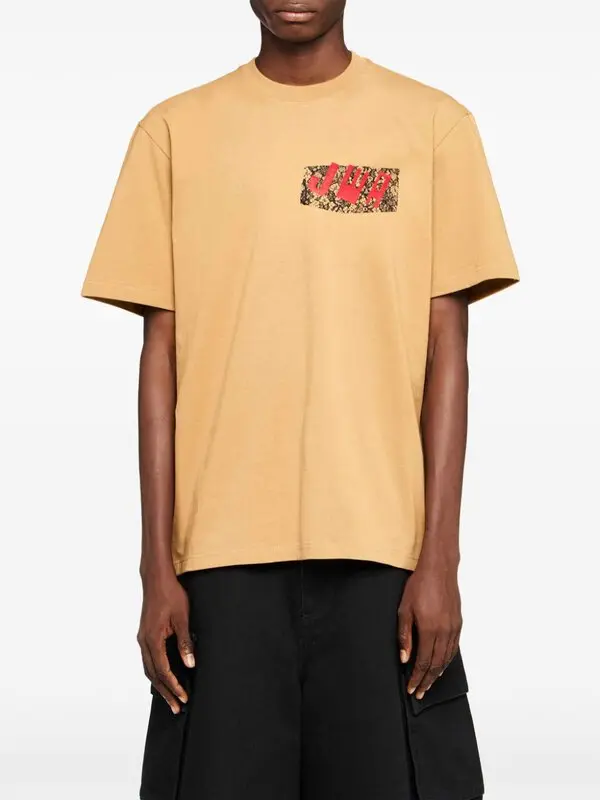 JW Anderson Jwa Lace-print T-shirt - Neutrals